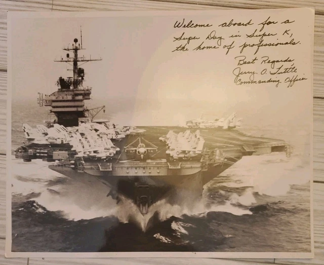 1970’S USS JOHN F. KENNEDY JFK NAVAL AIRCRAFT 8X10 PHOTO Facsimile Auto ...