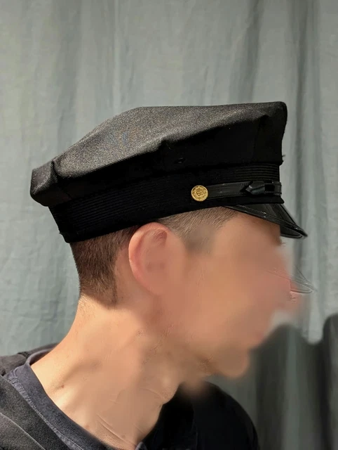 VINTAGE US AMERICAN POLICE FORCE 8 POINT VISOR CAP Officer Hat Size ...
