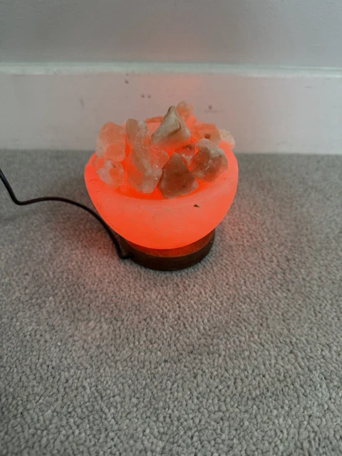 HIMALAYAN SALT CRYSTAL Night Light Plug In LED Warm Glow NEW Damaged ...