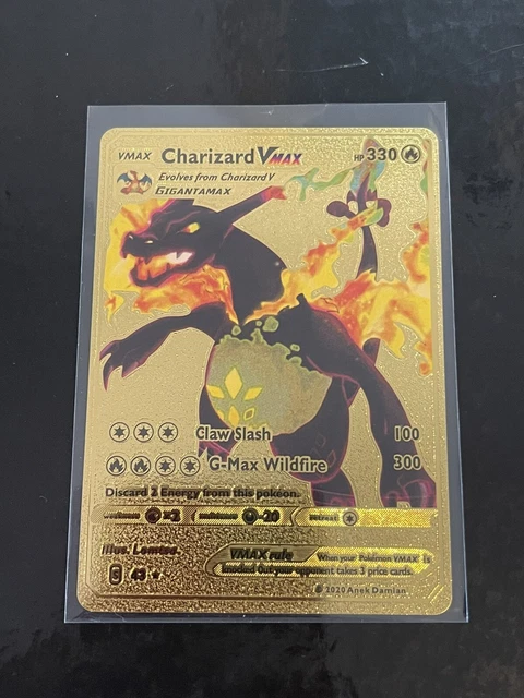 RARE BLUE CHARIZARD VMAX Gigantamax Gold Foil Pokemon Card SV107/SV122 ...