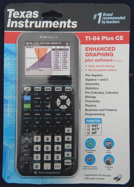 TEXAS INSTRUMENTS TI-84 Plus CE Graphing Calculator New Sealed Package ...