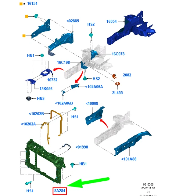 FORD FIESTA MK6 Front Reinforcement Panel Radiator Surround 1801906 NEW ...