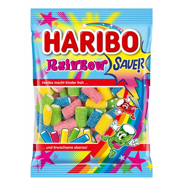 HARIBO RAINBOW FIZZ Gummibärchen Weingummi Fruchtgummi Sauer 160g EUR 1 ...