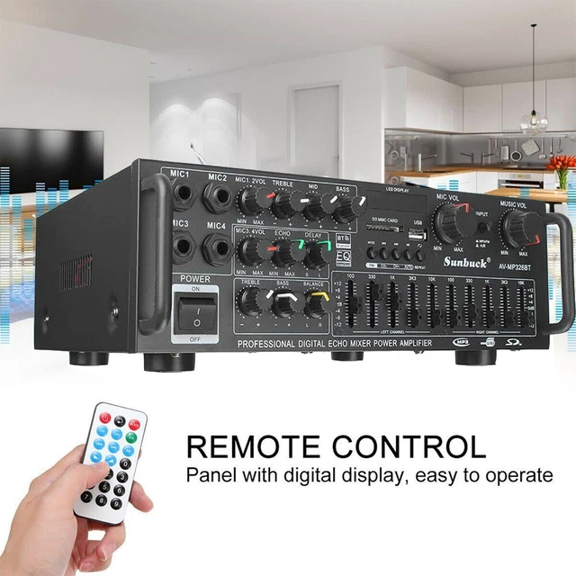 2000W BLUETOOTH HIFI Power Amplifier 2CH USB SD Stereo Karaoke Theater Car Home EUR 55,98 ...