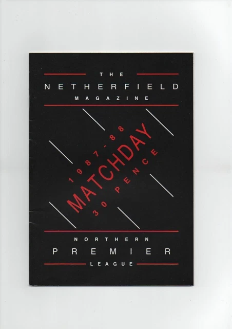 NETHERFIELD V SUTTON Town 1987-88 Northern Premier League Division One ...