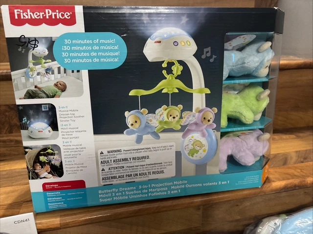 FISHER-PRICE BUTTERFLY DREAMS 3-in-1 Projection Mobile Crib Toy-Open ...