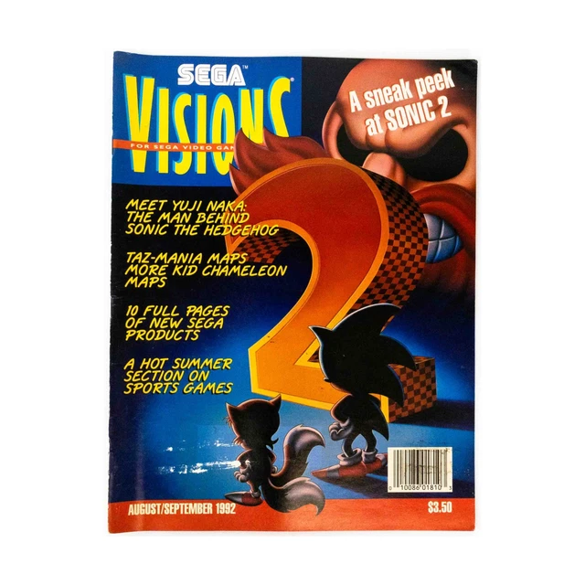 SEGA VISIONS MAGA 1992 August/September "Sonic 2, Meet Yuji Naka, Taz-M ...