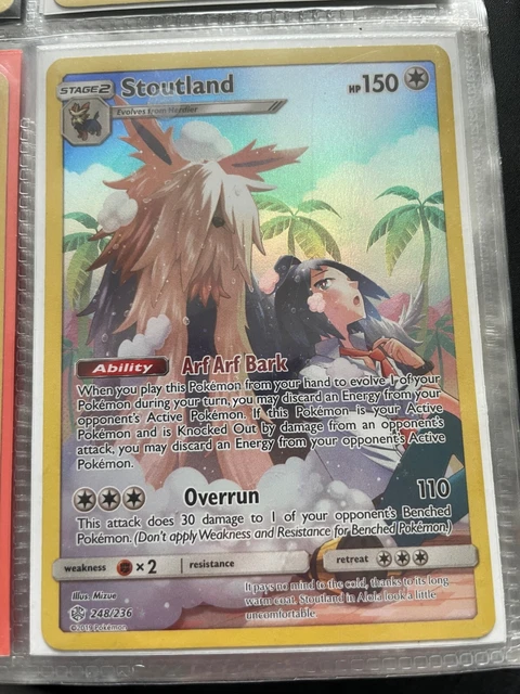 POKÉMON TCG STOUTLAND Sun & Moon - Cosmic Eclipse 248/236 Holo Secret Rare £4.00 - PicClick UK