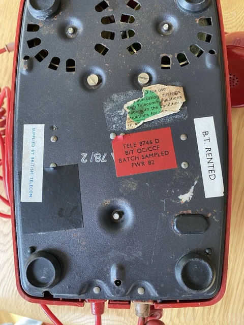 BT 8746 ROTARY GPO Telephone Vintage Red, 1970s/1980s, Working. 7ft Red ...