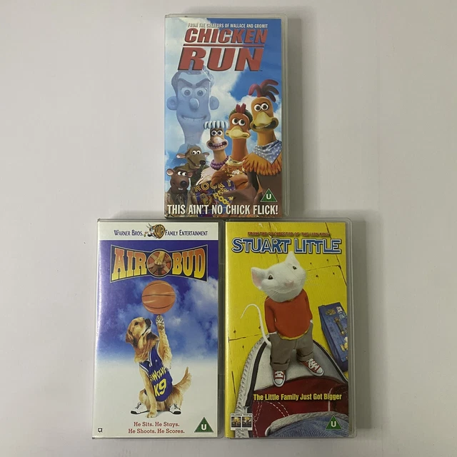 CHICKEN RUN, STUART Little & Air Bud 3x VHS PAL Video Kids Family ...
