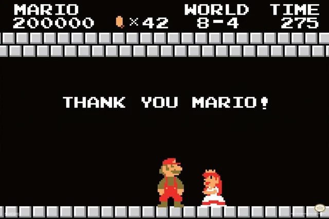 SUPER MARIO BROS Thank You Mario Nintendo Laminated Dry Erase Sign ...