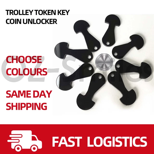 10X REMOVABLE SHOPPING Trolley Coin Token Key Unlocker Woolworths Coles ...