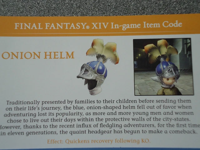 FINAL FANTASY XIV Security Token & Onion Helm Bundle FF 14 ARR PS4 PC £ ...