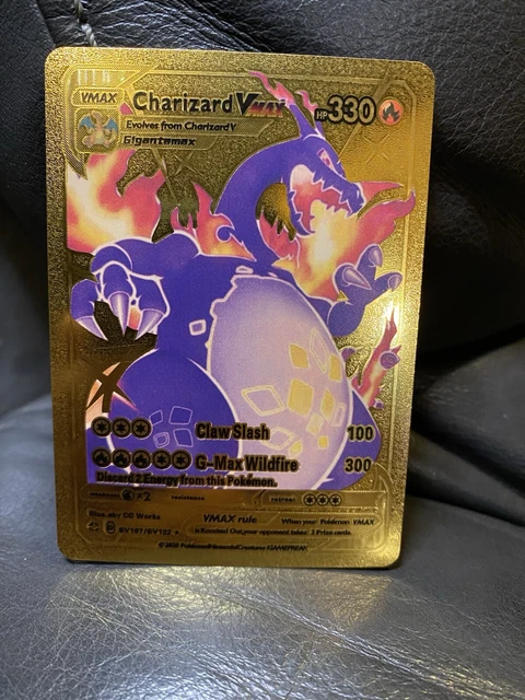 POKEMON CHARIZARD VMAX Gigantamax Gold Foil Fan Art Card SV107/SV122 $1 ...
