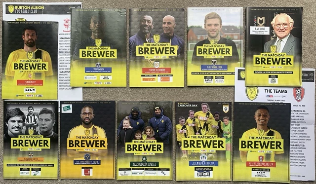 BURTON ALBION FC 2021 2022 HOME FOOTBALL PROGRAMME COLLECTION ...