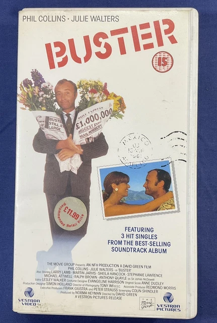 BUSTER, VHS VIDEO, 1988, Phil Collins, Julie Walters, Cert 15 Movie £3. ...