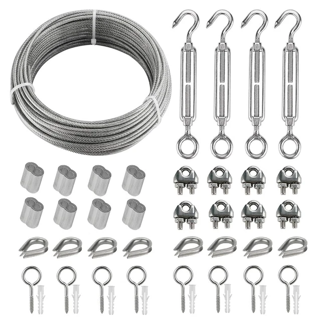 EDELSTAHL SEIL KIT 20m mit Rankhilfe & Spannschloss EUR 23,99 - PicClick DE