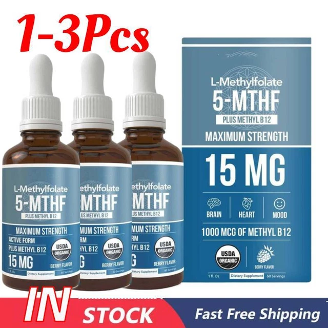 L-METHYL FOLATE 5-MTHF Drops 1000 Mcg - Liquid Vitamins Folate ...