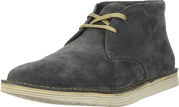 CLARKS MENS SUEDE Boots Grey Forge Stride Storm Grey Suede Leather ...
