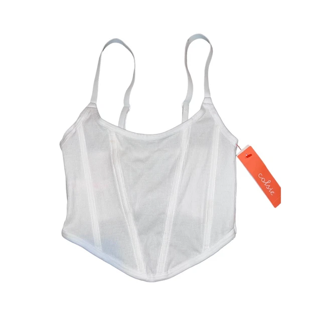 NWT COLSIE WHITE Light Lined Soft Stretch Adjustable Strap Casual ...