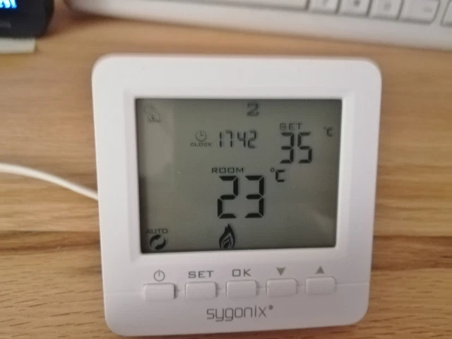 SYGONIX SCHALTUHR RAUMTHERMOSTAT Thermostat Wochenprogramm Display ...
