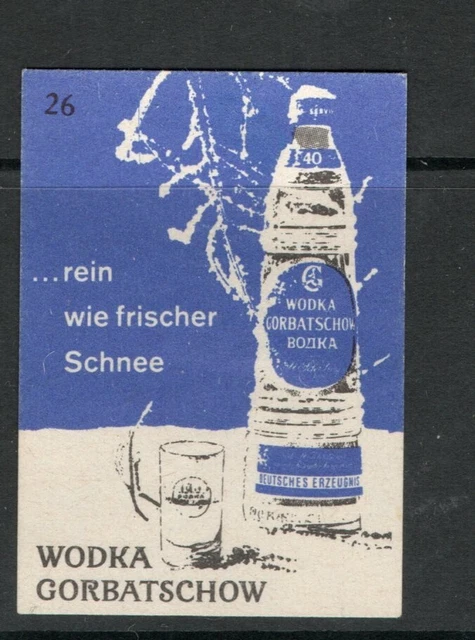 MATCHBOX LABELS GERMANY- Gorbatschov Vodka, spirits advertising -** £1. ...
