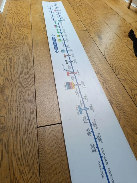 ORIGINAL LAMINATE 1970S LONDON UNDERGROUND PICCADILLY LINE DIAGRAM ...