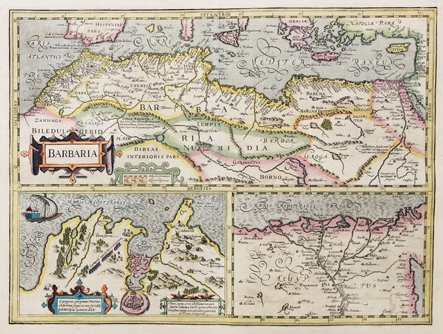 NORTHERN AFRICA MOROCCO Algeria Tunisia Libya Egypt Afrique Map ...