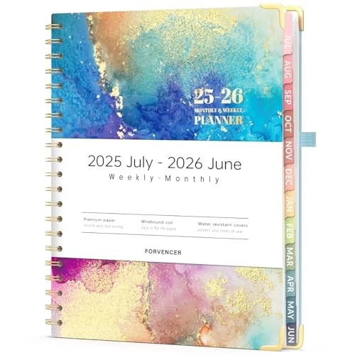 ACADEMIC 2025 -2026 Planner, July 2025- Jun 2026, Hardcover Weekly Blue ...