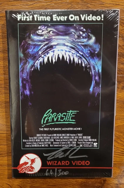 PARASITE VHS *SEALED* WIZARD BIG BOX HORROR Signed by Charles Band Ltd ...