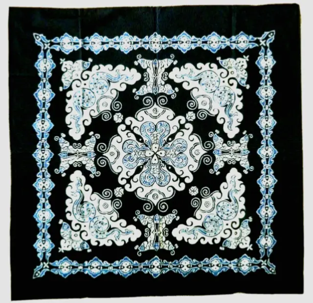 VINTAGE CHINESE MIAO Aboriginal Tribe Hand Batik Art Deco Fish & Water ...