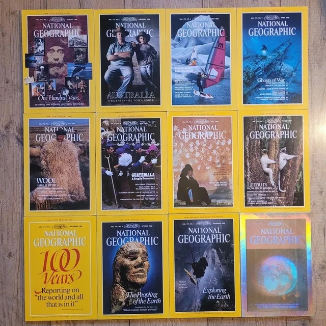 NATIONAL GEOGRAPHIC 1988 Full Set Year Collection - 12 Vintage Magazines £24.99 - PicClick UK