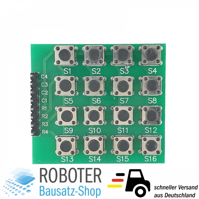 4x4 Tastatur Matrix Keypad Tastenfeld Modul 16 Tasten Für Arduino