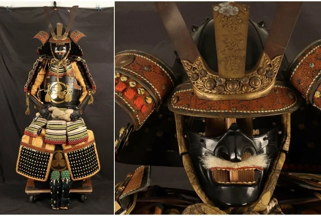 YOROI JAPANESE IRON armor Samurai Kabuto Wearable Antique Vintage japan ...