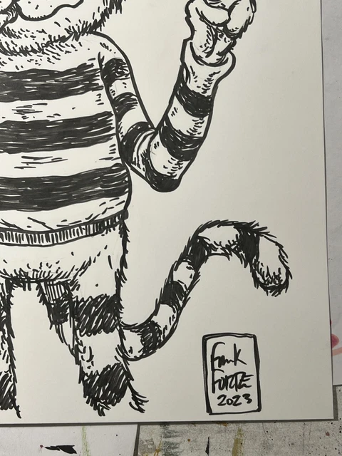ORIGINAL ART FRITZ The Cat Smoking Original Drawing By Frank Forte ...