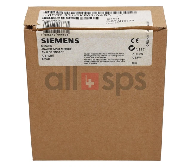 SIMATIC S7-300, ANALOG Input Sm 331, 6Es7331-7Kf02-0Ab0 (No) £584.69 ...