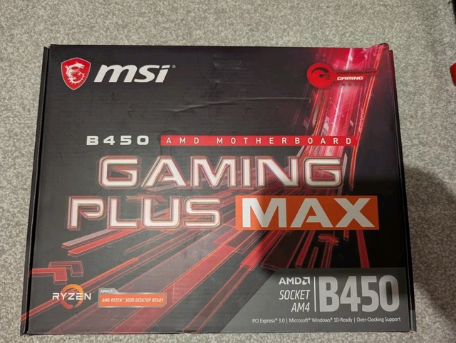 MSI B450 GAMING PLUS MAX ATX Motherboard for AMD AM4 CPUs £78.70 - PicClick UK