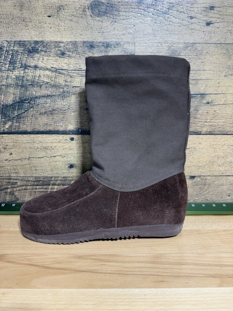 STEGER MUKLUKS BROWN Leather Moose Hide Winter Boots With Inserts Men’s ...