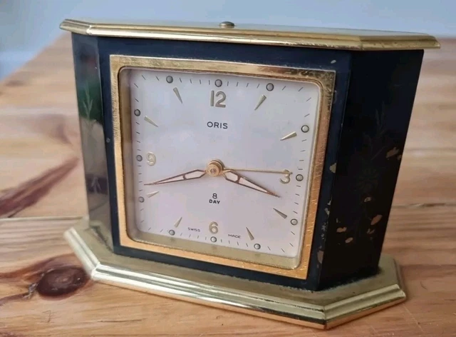 VINTAGE ORIS 8 day alarm clock, Swiss. For spares or Repair £18.00 ...