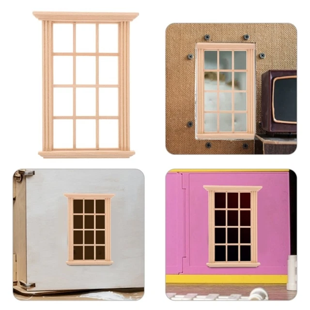 4 PIECES DOLLHOUSES Window Frames Miniature Sturdy Craft Supplies £12. ...