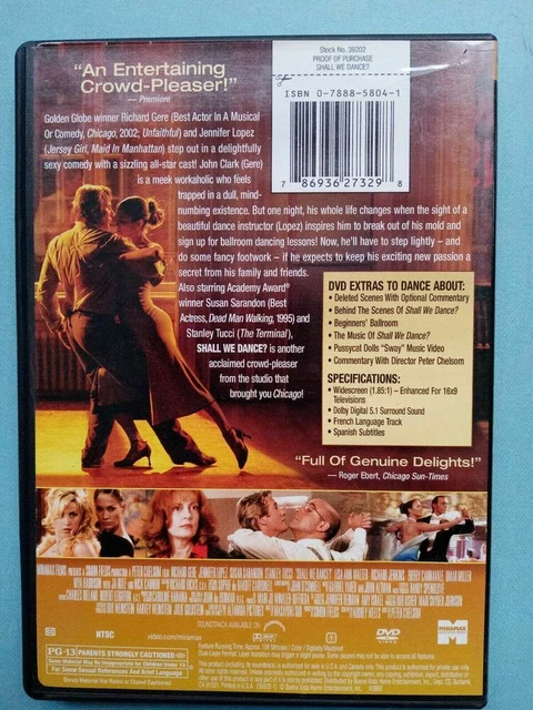 SHALL WE DANCE? (Richard Gere Jennifer Lopez) Widescreen / - DVD EUR 3,20 - PicClick IT
