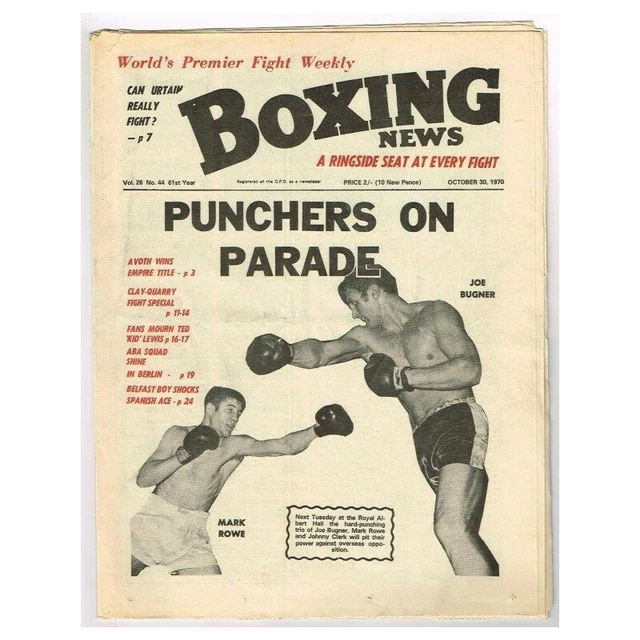 BOXING NEWS MAGAZINE October 30 1970 mbox3421/f Vol.26 No.44 Punchers ...