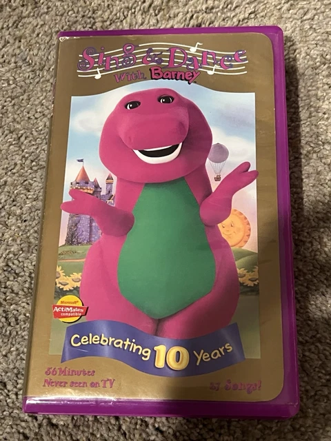 BARNEY - SING and Dance With Barney 2000 VHS Large Purple Clamshell ...