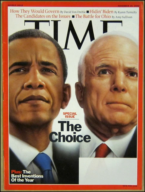 11/10/2008 TIME MAGAZINE Barack Obama John McCain 2008 US Presidential ...
