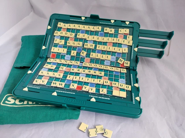 POCKET SCRABBLE MAGNETIC Travel Edition Word Game Hard Case PLEASE READ ...