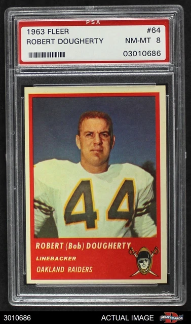 1963 FLEER #64 Bob Dougherty Raiders IMPRIMÉ COURT Kentucky PSA 8 ...
