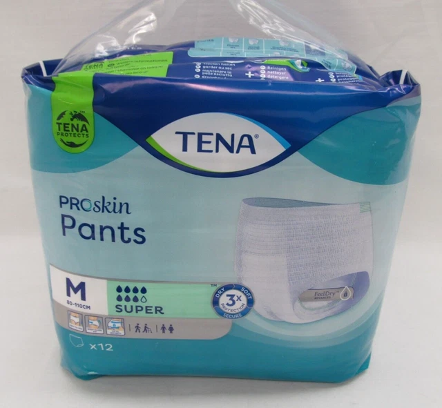 TENA PROSKIN PANTS Size M (80-110Cm) Super 7 Drops: 1 Pack Of 12 £7.99 ...