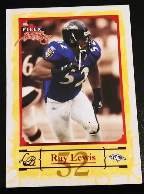 CARTE DE FOOTBALL RAY LEWIS 2004 FLEER-SKYBOX « Sweet Sigs » BALTIMORE ...