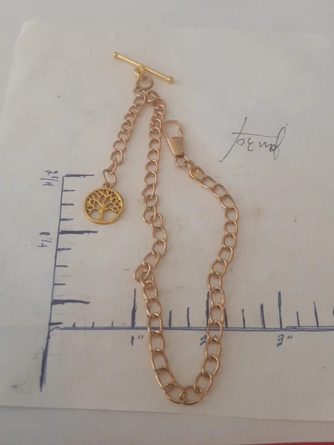 VINTAGE POCKET WATCH chain 11 inches, 18kgold filled,stamp,, used as ...