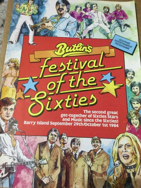BUTLINS BARRY ISLAND FESTIVAL OF THE SIXTIES 1984 PROGRAMME WALES ...